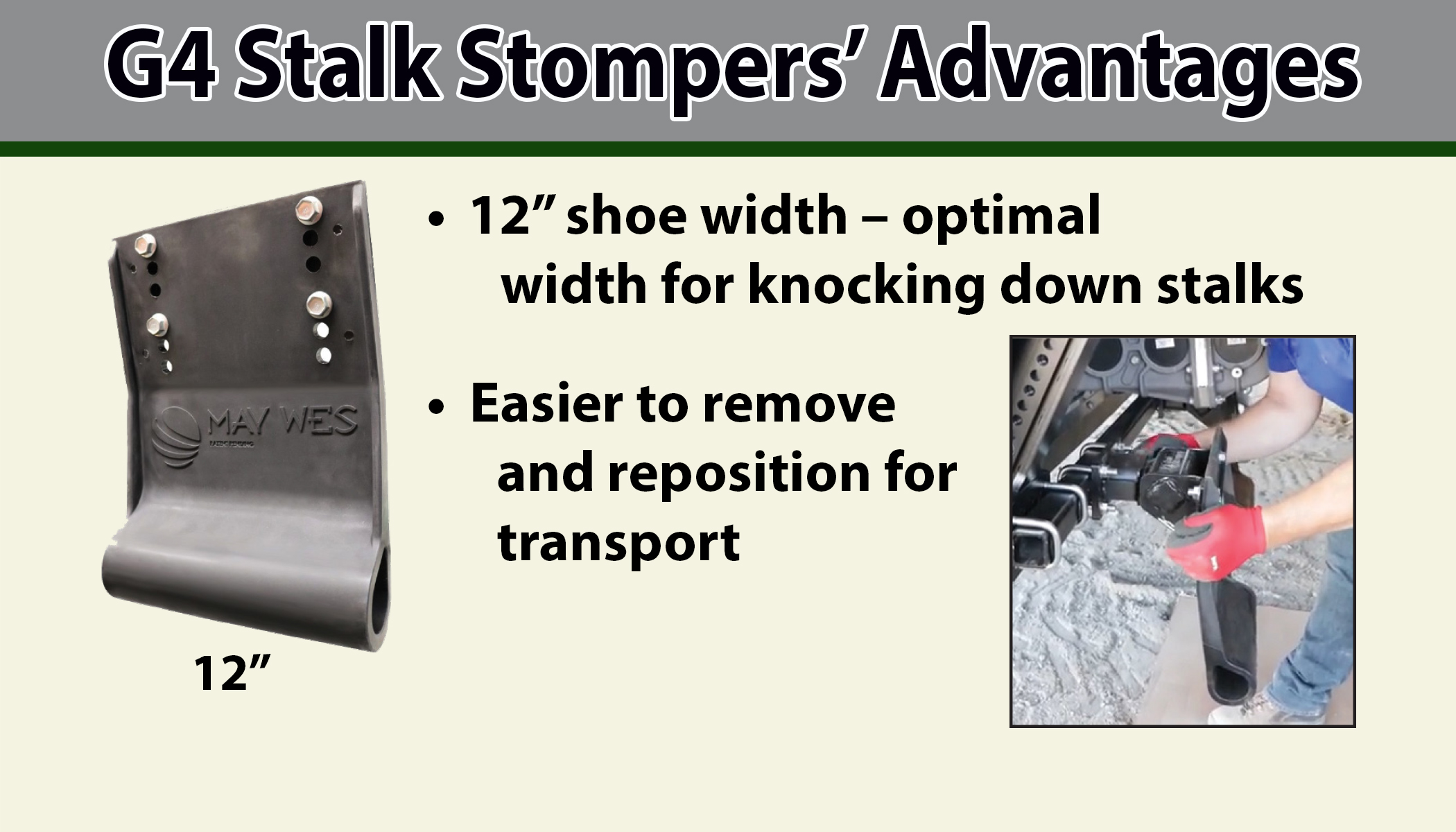 S.I. Distributing Inc....: May Wes G4 Stalk Stompers for Combine Corn Heads