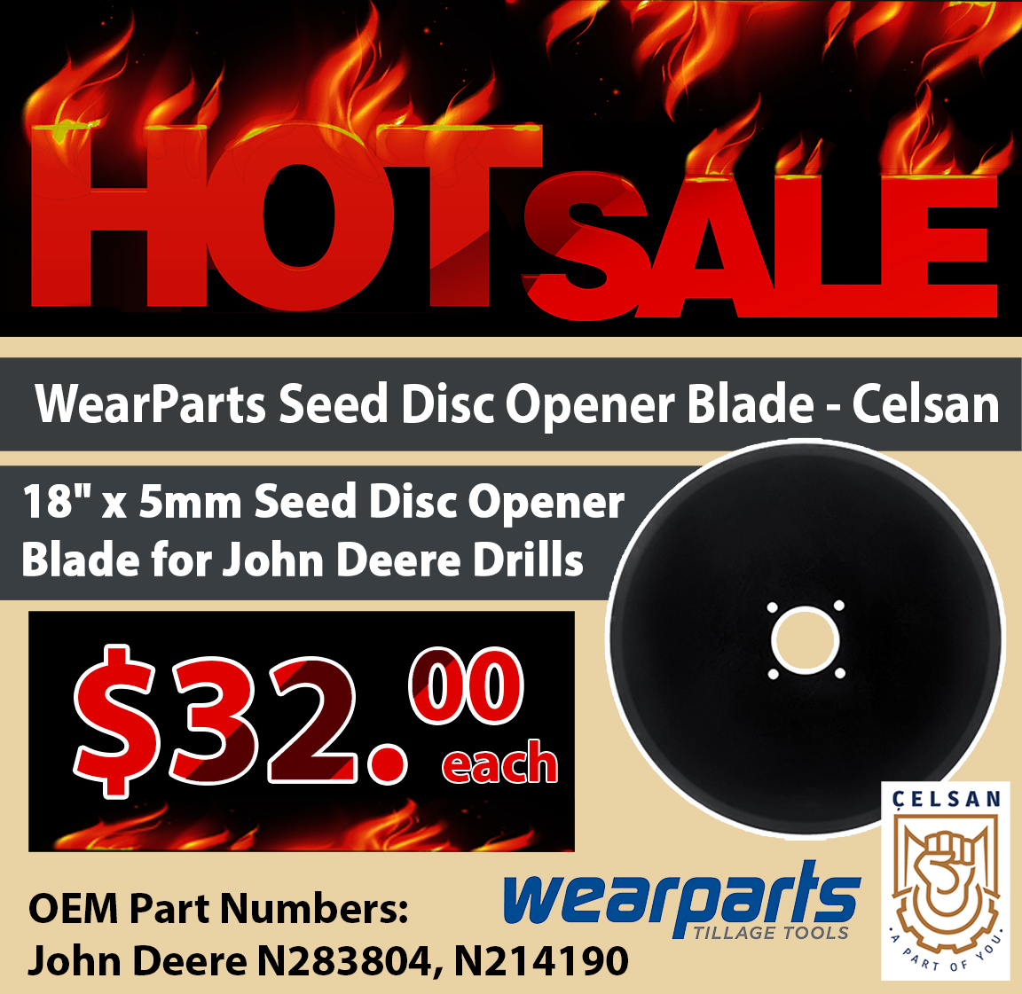 S.I. Distributing Inc....: WearParts John Deere Seed Disc Openers