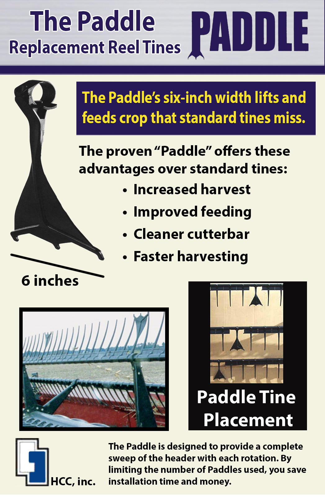 S.I. Distributing Inc....: HCC Paddle Replacement Reel Tines and May ...