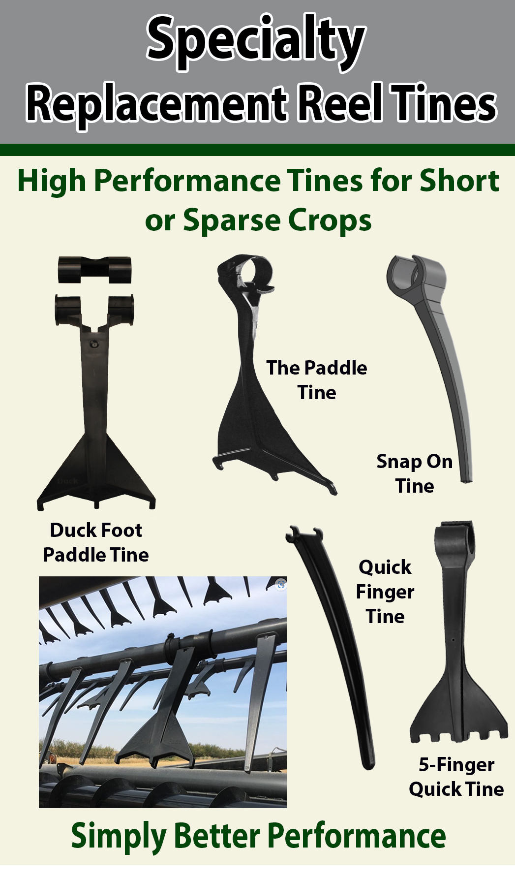 S.I. Distributing Inc....: Replacement Reel Finger Tines - Specialty ...