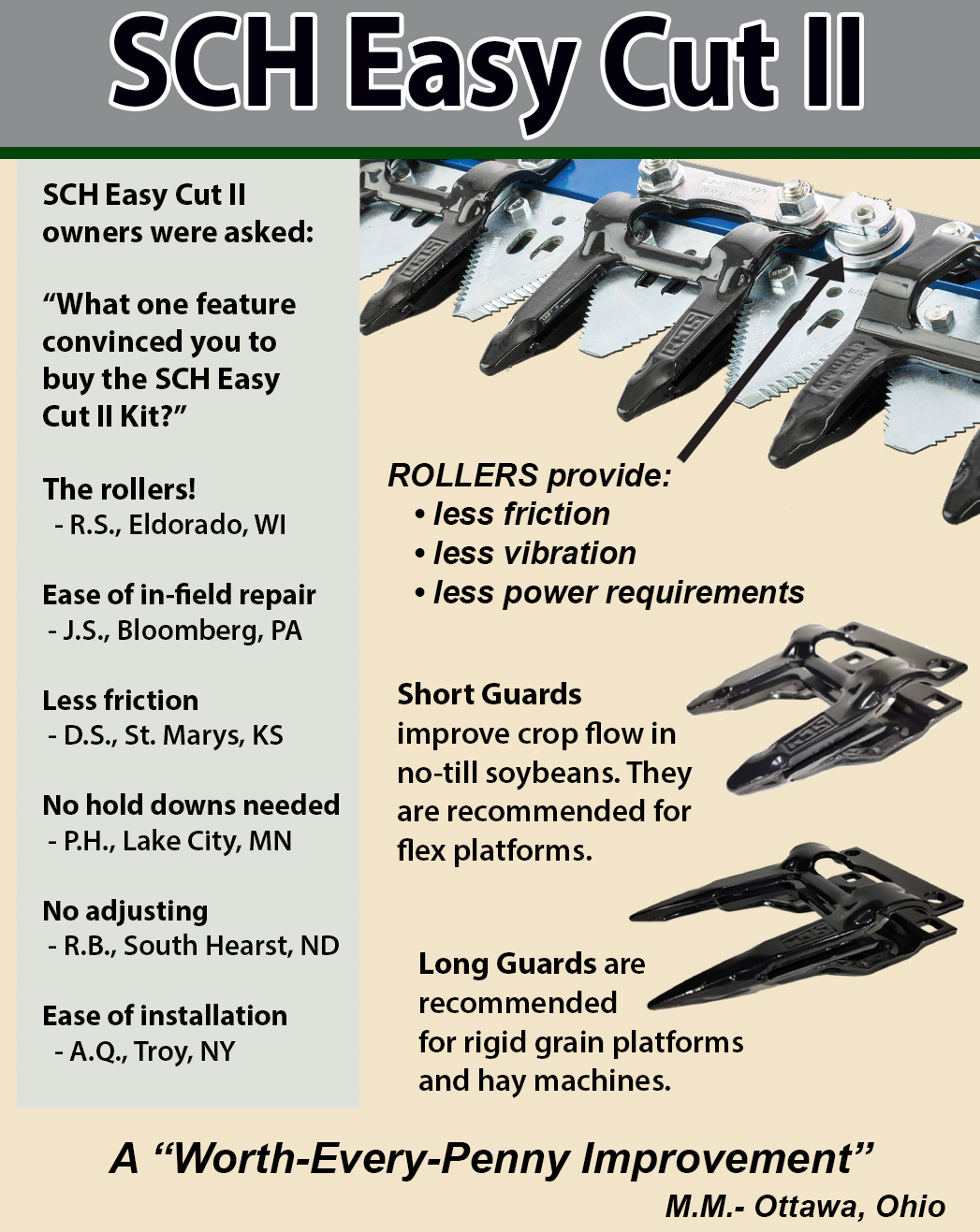 S.I. Distributing Inc....: SCH EasyCut II Cutterbar System - Sickle Bar ...